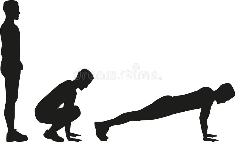 Burpees with Silhouette Cutout Stock Vector - Illustration of sport ...
