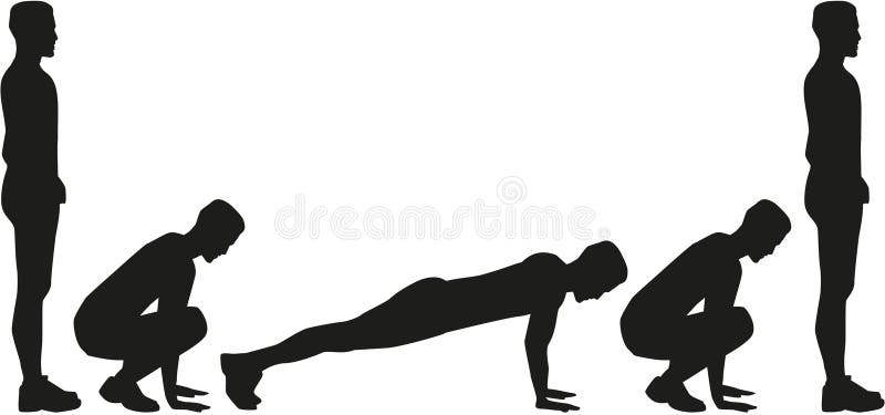 Burpees silhouette stock vector. Illustration of stretching - 84909583