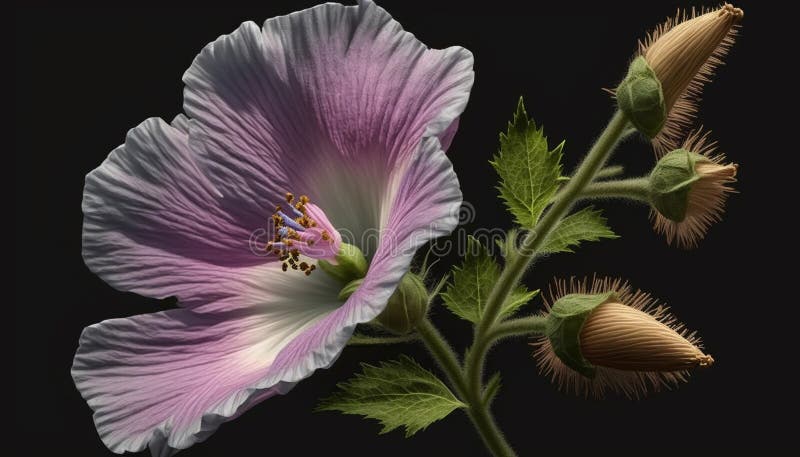 Burr Mallow Flower. Generative AI Stock Illustration - Illustration of ...