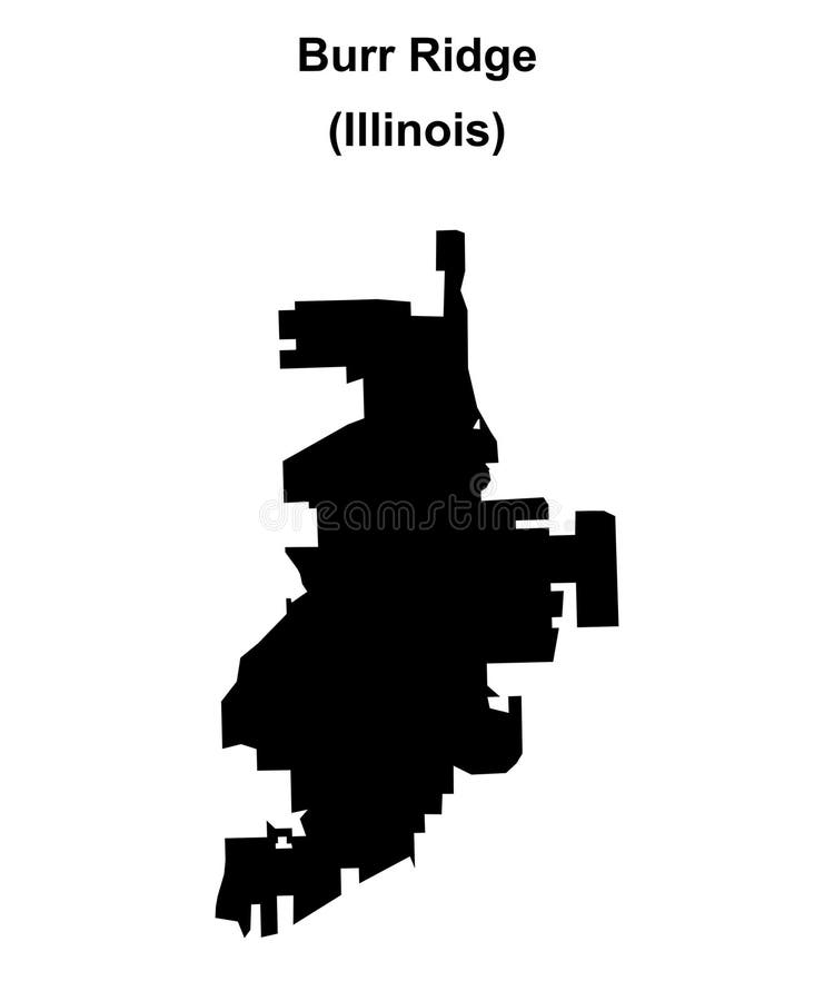 Burr Ridge outline map stock vector. Illustration of illinois - 357274567