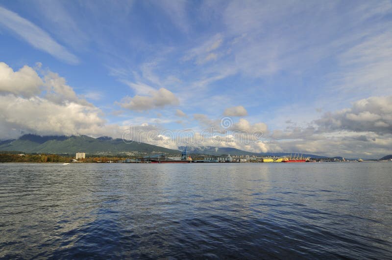 Burrard Inlet in autumn stock photo. Image of blue, canada - 29907046