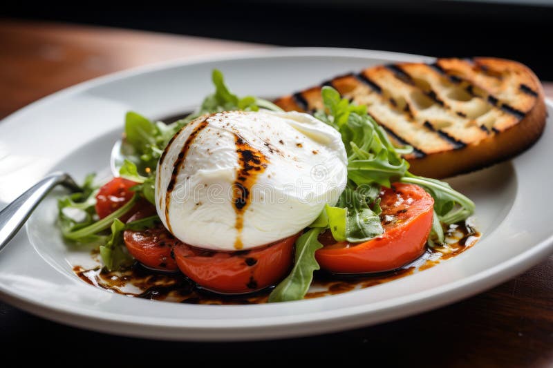 Fresh Burrata Cheese, an Italian Delight. AI Generated Stock ...