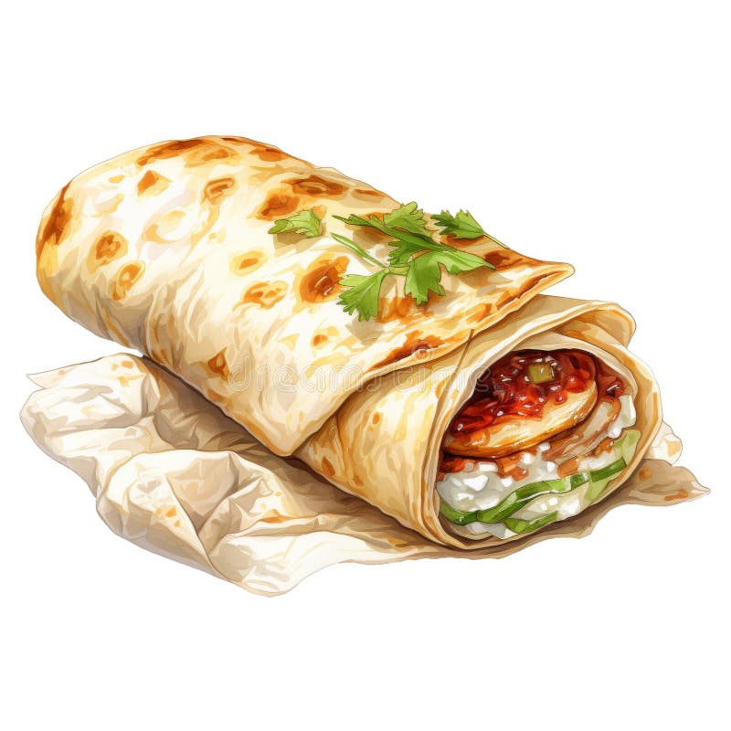 Burrito Display Ready for Devouring Stock Image - Illustration of ...