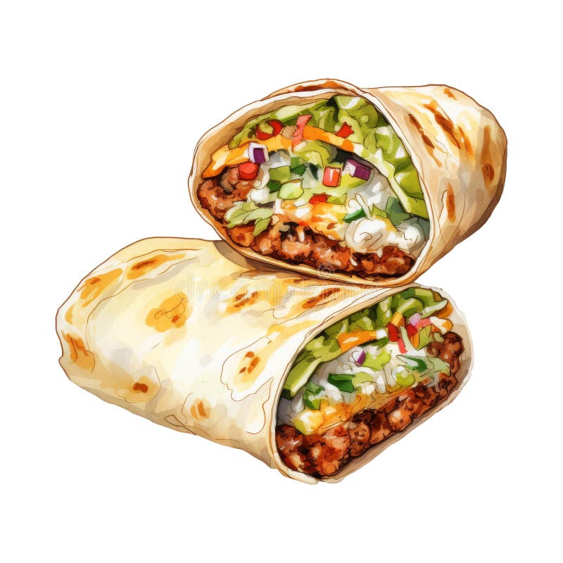 Burrito Display Ready for Devouring Stock Photo - Illustration of ready ...