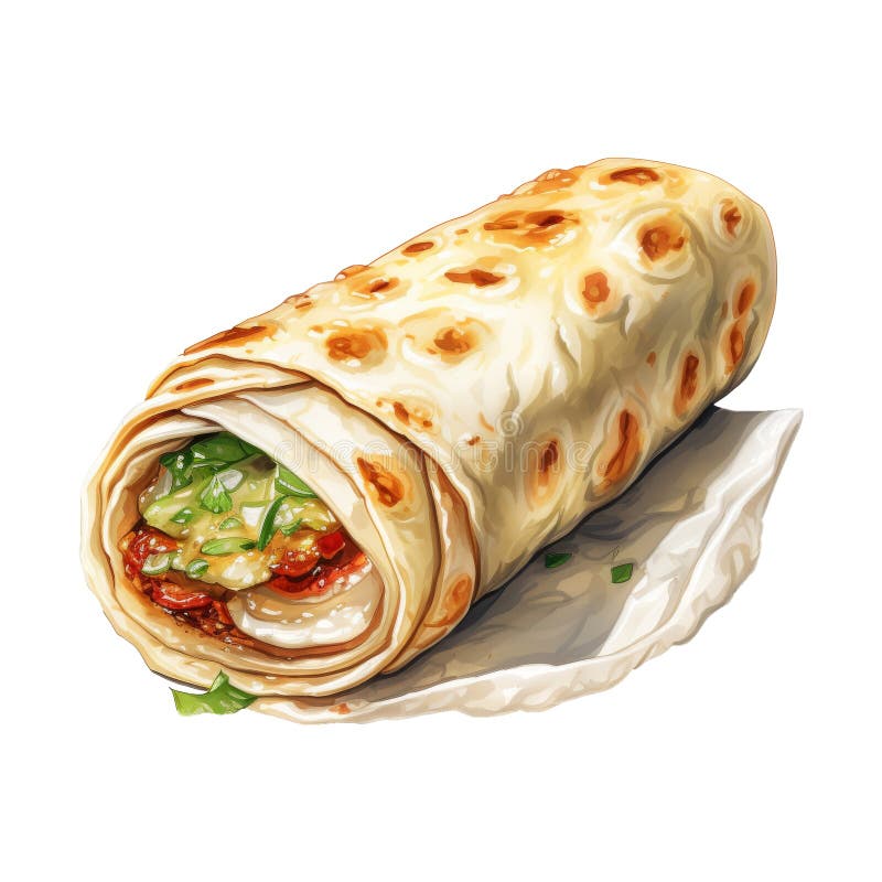 Burrito Display Ready for Devouring Stock Image - Illustration of ...