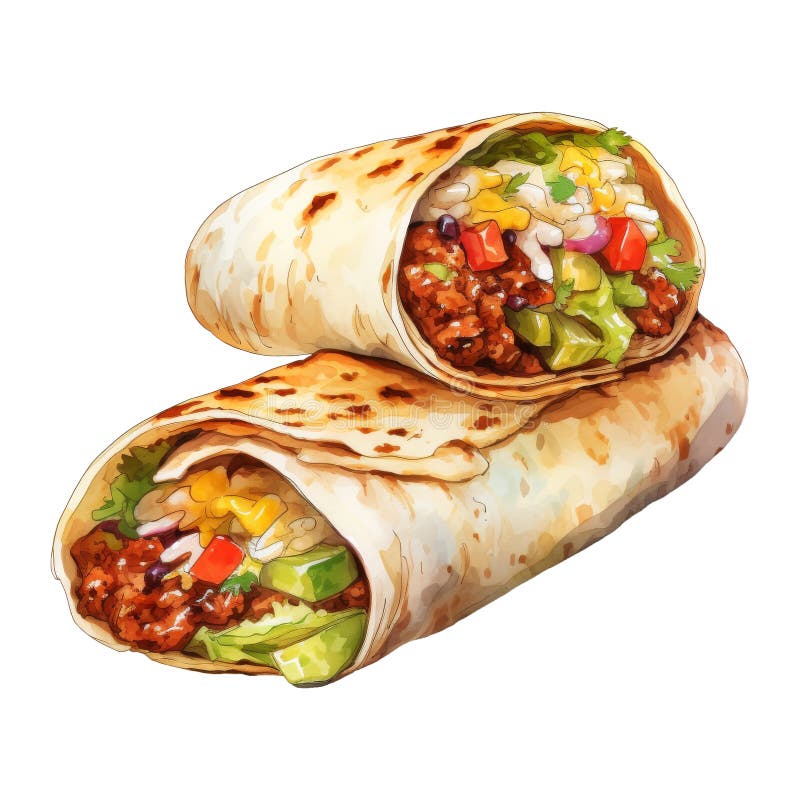 Burrito Display Ready for Devouring Stock Image - Illustration of ...
