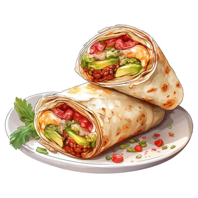 Burrito Display Ready for Devouring Stock Image - Illustration of ...