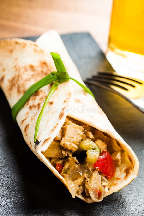 Burrito stock photo. Image of meat, paprika, snack, fork - 30617222