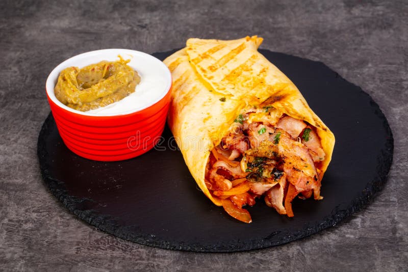Burrito with meat stock photo. Image of fresh, gourmet - 125551964