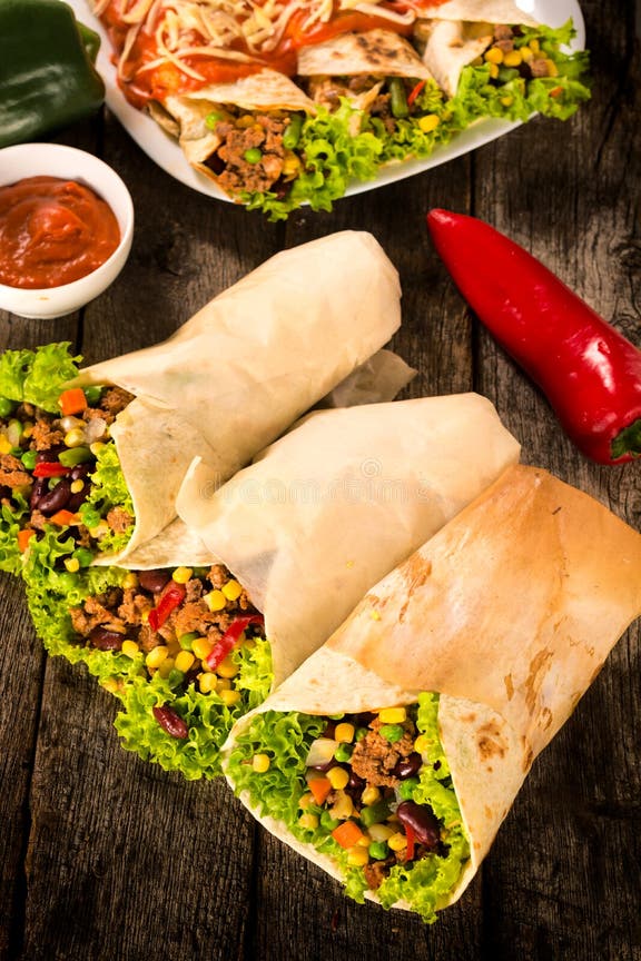 Burritos wraps stock image. Image of fastfood, cheese - 38446941