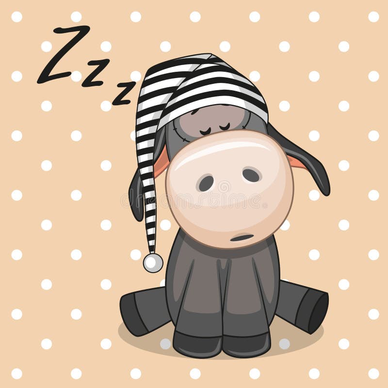 Burro El Dormir El Animal Está Dormido Asno Del Sueño Ilustración del ...