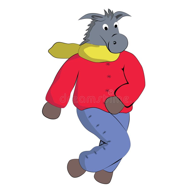 Burro Que Corre Y Que Salta Sobre Un Obstáculo Ilustración del Vector ...