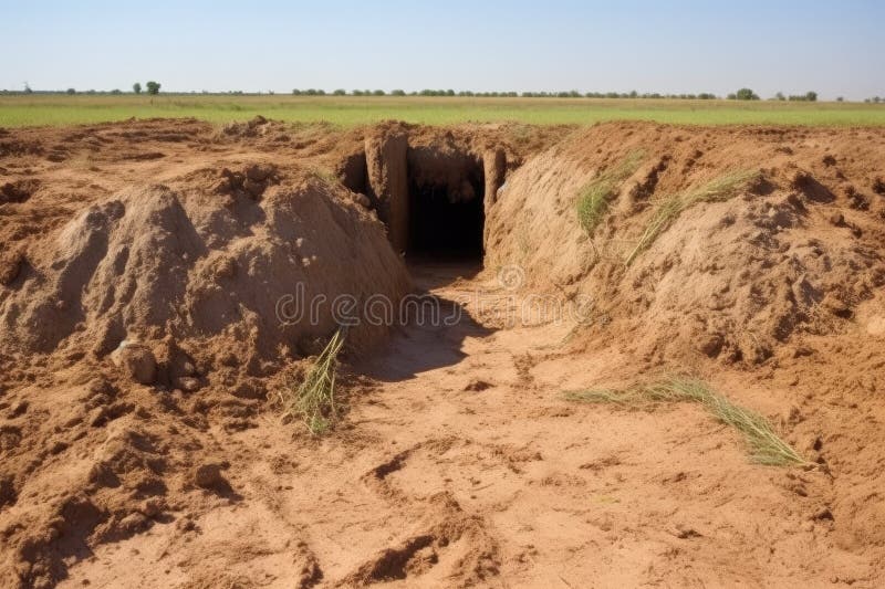 Burrow Entrances in a Brown Mud Field Stock Image - Image of earth ...