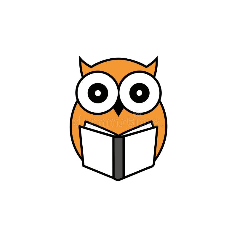 Burrowing Owl Reading Icon Vector Illustration Stock Vector ...