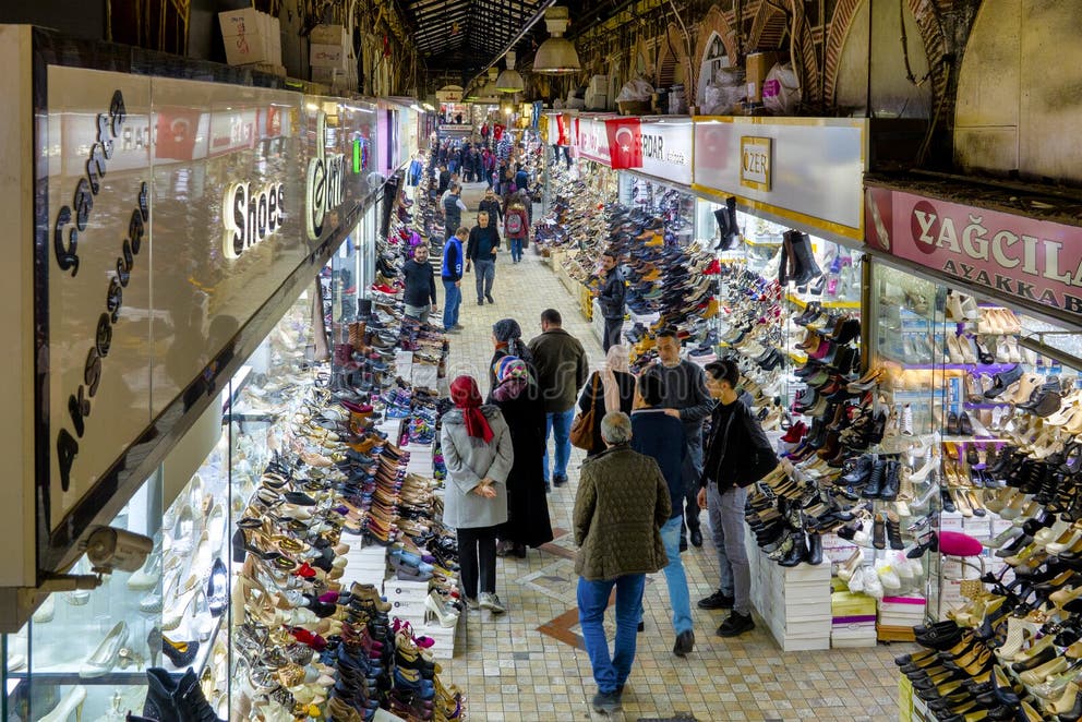 Bursa Covered Bazaar editorial stock photo. Image of people - 247294433