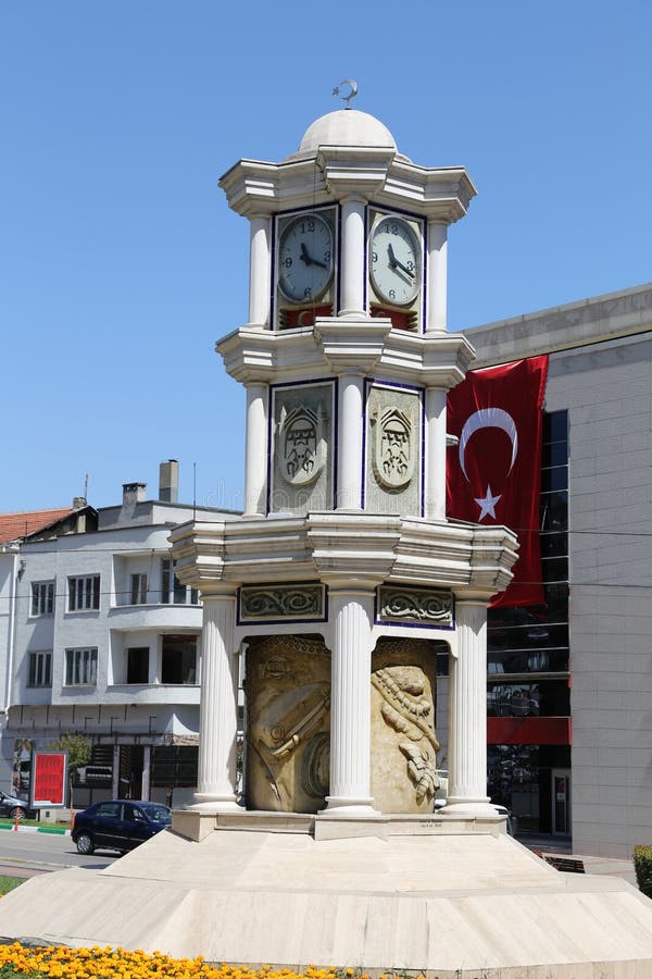 Bursa Clock Tower in the Historic Tophane at Night with Cannons Stock ...