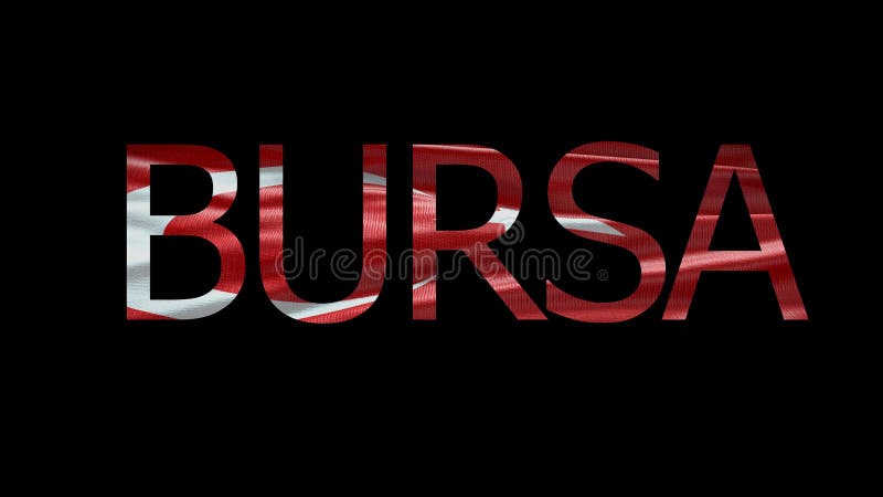Bursa Name on Transparent Background. Waving Flag Stock Footage - Video ...
