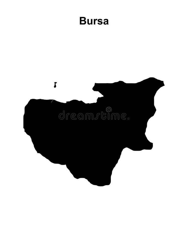 Bursa outline map stock vector. Illustration of province - 360685826