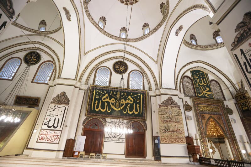 07-04 -2023 Bursa-Turkey: Bursa Grand Mosque Turkish Grand Mosque ...