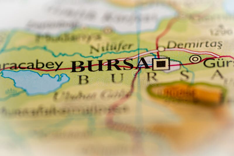 Bursa, Turkey Highlighted on a World Map Stock Photo - Image of cities, cartography: 375443004