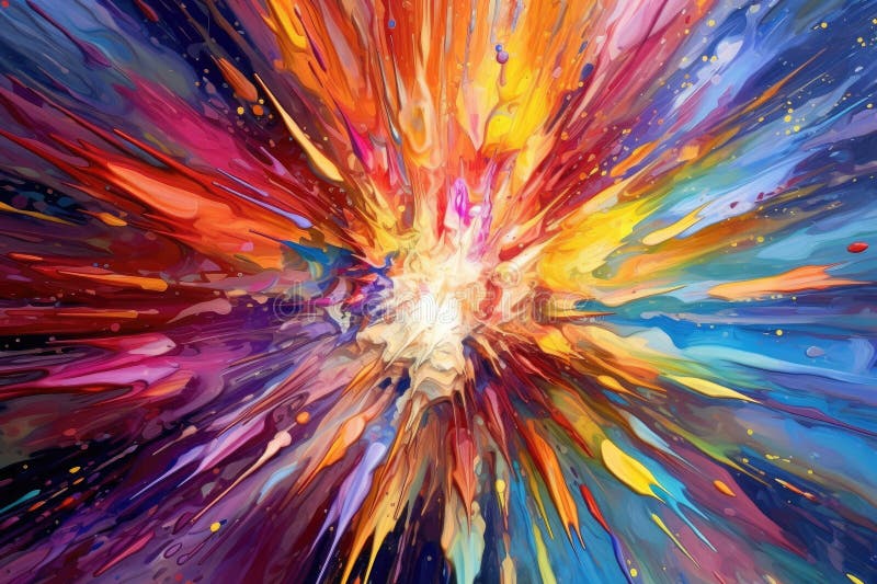 Burst of Abstract Colors Exploding in All Directions, Creating a ...