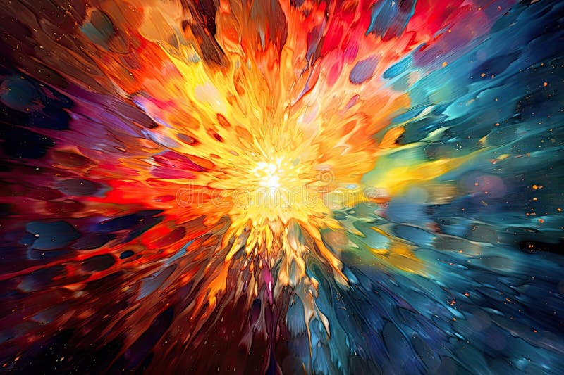 Burst of Abstract Colors Exploding in All Directions, Creating a ...