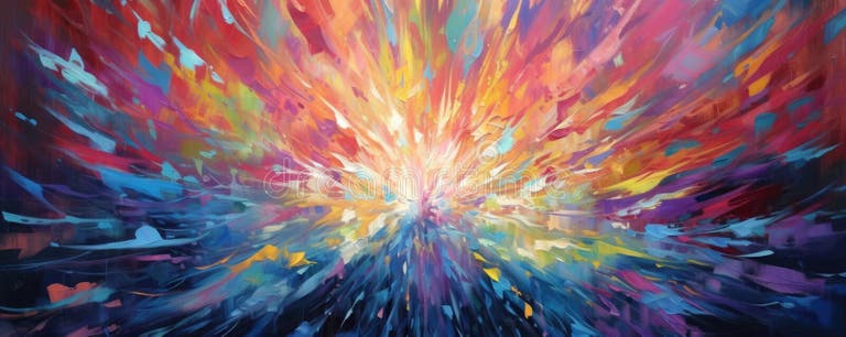 Burst of Abstract Colors Exploding in All Directions, Creating a ...