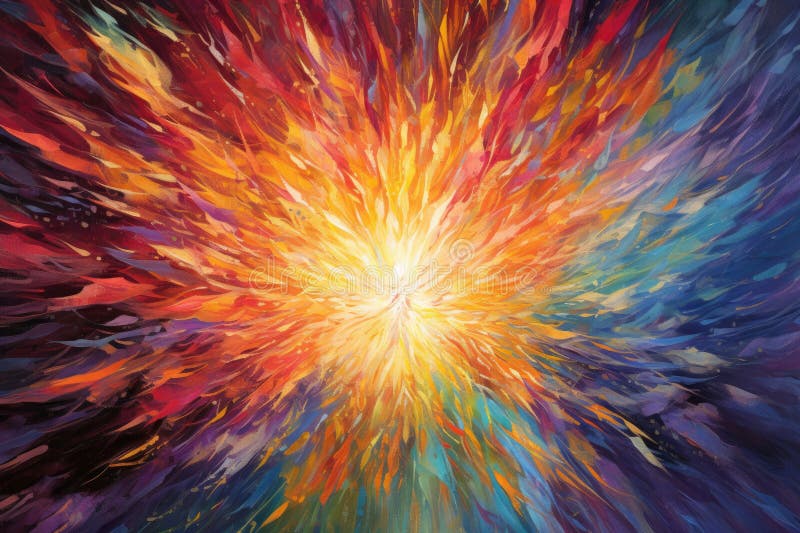 Burst of Abstract Colors Exploding in All Directions, Creating a ...