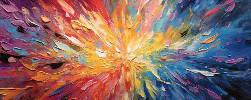 Burst of Abstract Colors Exploding in All Directions, Creating a ...