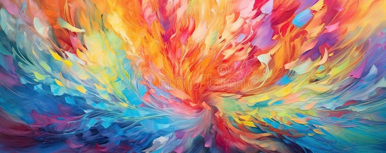 Burst of Abstract Colors Exploding in All Directions, Creating a ...