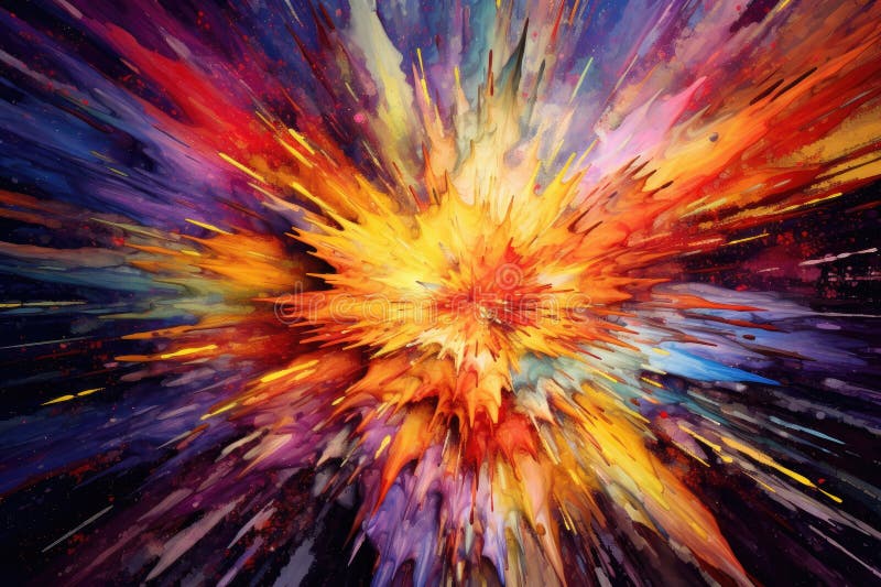 Burst of Abstract Colors Exploding in All Directions, Creating a ...