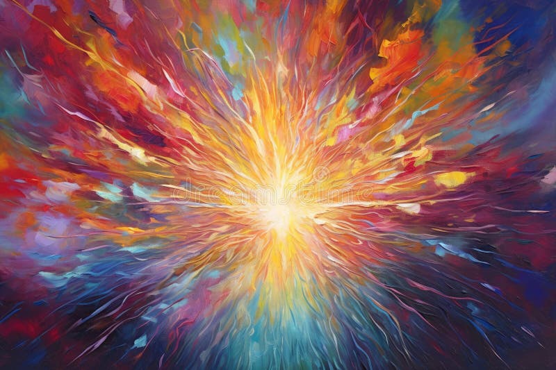 Burst of Abstract Colors Exploding Like Fireworks, Painting the Sky ...