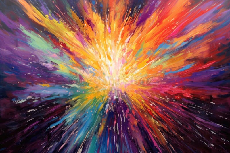 Burst of Abstract Colors Exploding Like Fireworks, Painting the Sky ...