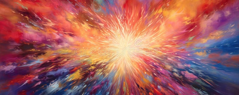 Burst of Abstract Colors Exploding Like Fireworks, Painting the Sky ...