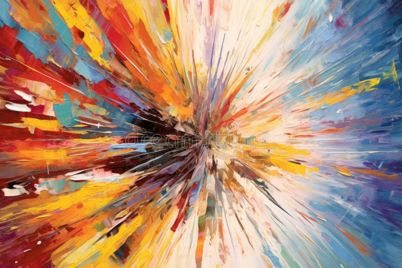 Burst of Abstract Colors Radiating from a Central Point, Infusing the ...