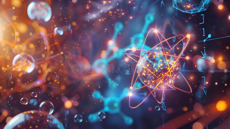 Abstract Atom Structure Vibrant Energy Science Background Digital Art ...