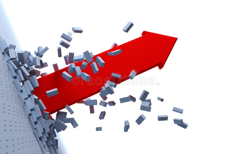 Burst through arrow stock illustration. Illustration of motion - 4826692