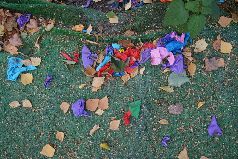 Burst balloons stock image. Image of surprise, isolated - 258486111