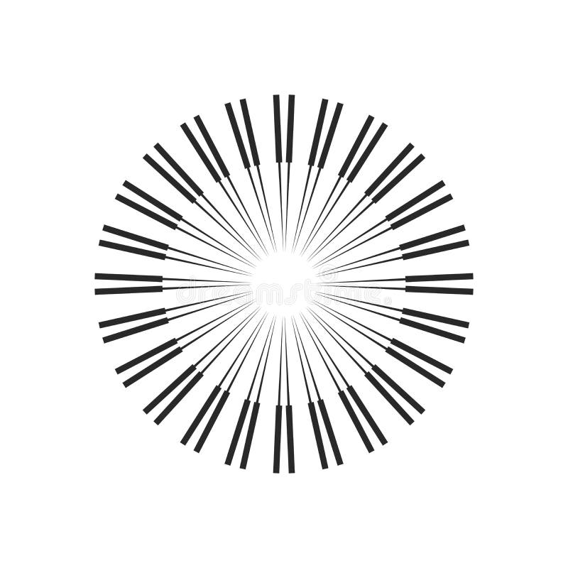 Geometric Sun with Rays in Circle Element Made of Radiating Shapes ...