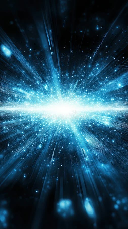 Burst of Blue Light with Glowing Particles Creates Dynamic, Futuristic ...