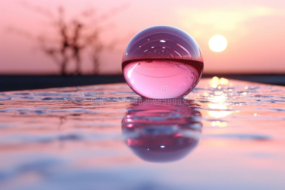 Burst Bubble Gum Bubble on a Shiny Surface with Reflections Stock Photo ...