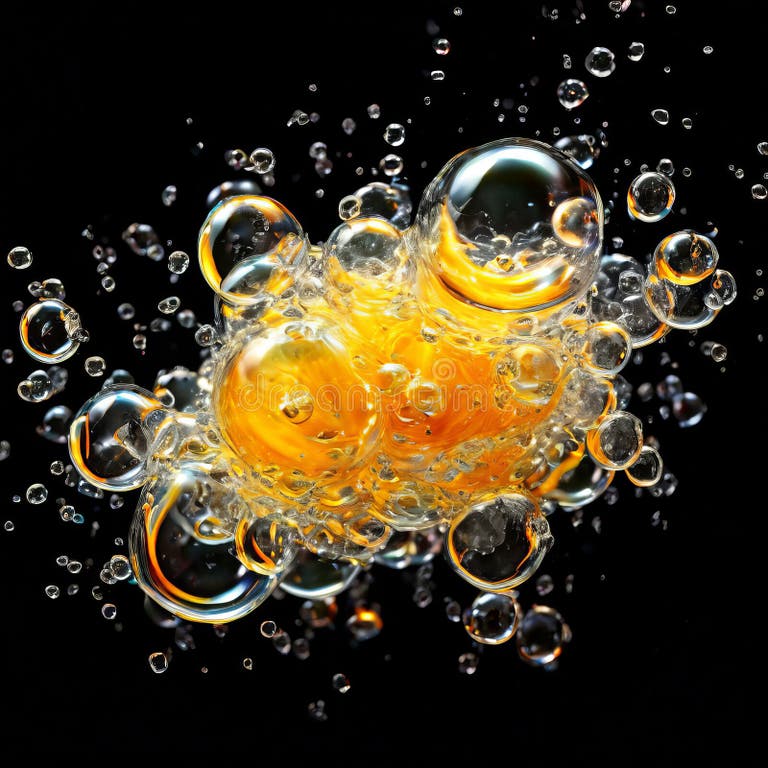 Burst of Bubbles Popping in the Air Adding a Playful and Efferv Stock Illustration ...