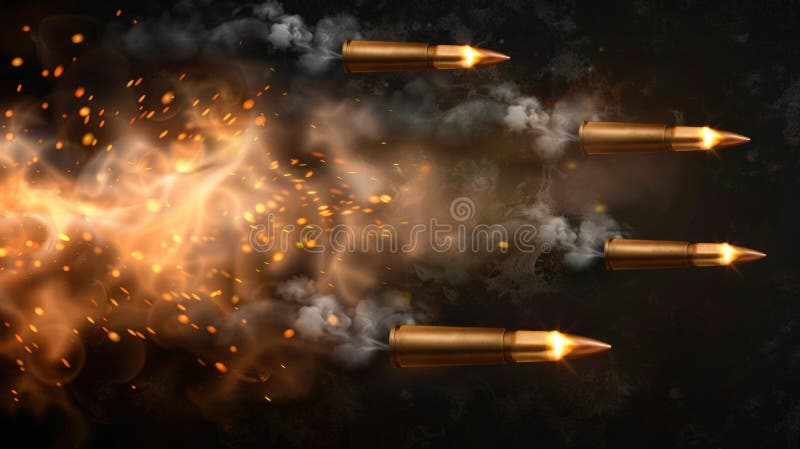 A Burst of Bullet Shells in Mid-air, Great for Depicting Violence or ...