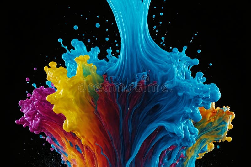 A Vibrant Explosion of Colored Powder on a Dark Background Stock Image ...