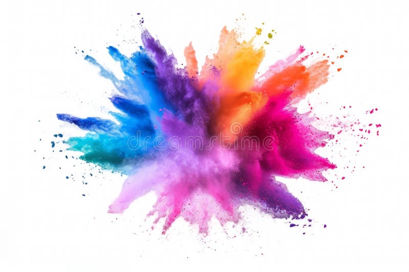Burst of Colored Powder Exploding Outward, Creating a Vivid and ...
