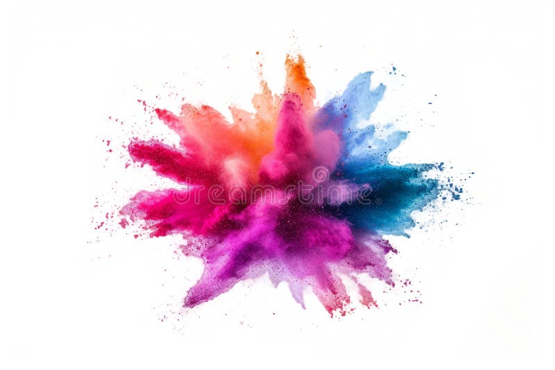 Burst of Colored Powder Exploding Outward, Creating a Vivid and ...