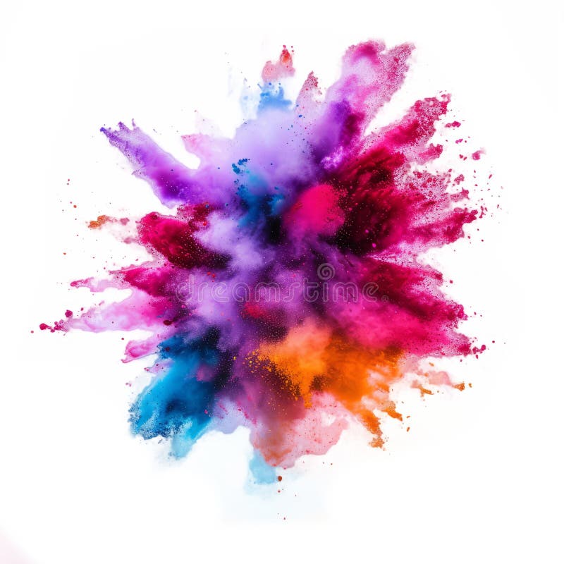 Burst of Colored Powder Exploding Outward, Creating a Vivid and ...
