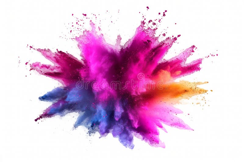 Burst of Colored Powder Exploding Outward, Creating a Vivid and ...