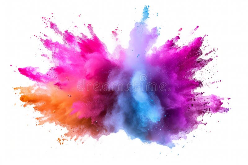 Burst of Colored Powder Exploding Outward, Creating a Vivid and ...