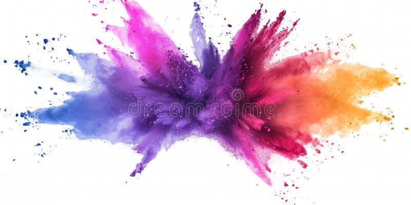 Burst of Colored Powder Exploding Outward, Creating a Vivid and ...